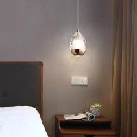 China Acrylic Bedside Senior Sense Light Luxury Classic Cafe Restaurant Bar Round Glass LED Chandelier for sale