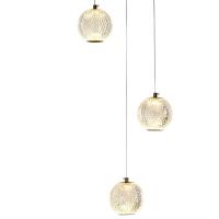 China Acrylic Bedside Senior Sense Light Luxury Classic Cafe Restaurant Bar Round Glass LED Chandelier for sale