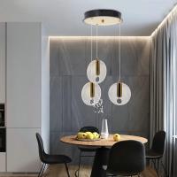 China Circular Acrylic Modern LED Chandelier Creative Interior Home Attic Bedroom Bedside Study Staircase Interior Decoration for sale
