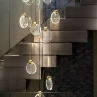 China Contemporary Round Crystal Living Room Home Decorative Led Pendant Light For Hotel Living Room Staircase for sale