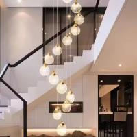 China Contemporary Round Crystal Living Room Home Decorative Led Pendant Light For Hotel Living Room Staircase for sale