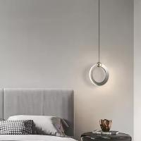 China Simple Style Indoor Decoration Pendant Lamp Home Bedroom Bedside Aluminum Gold Black LED Hanging Light for sale