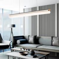 China A Word Minimalist Luxury French Island Bar Acrylic Rectangular Texture Restaurant Chandelier for sale