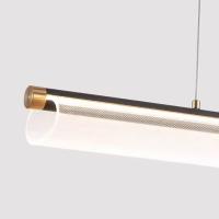China A Word Minimalist Luxury French Island Bar Acrylic Rectangular Texture Restaurant Chandelier for sale