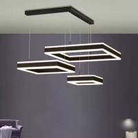 China Living Room Simple Square Lamp Chandelier Square Nordic Chandelier Minimalist Dining Room for sale