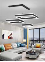 China Living Room Simple Square Lamp Chandelier Square Nordic Chandelier Minimalist Dining Room for sale