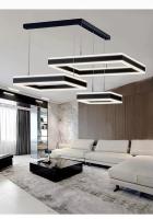 China Living Room Simple Square Lamp Chandelier Square Nordic Chandelier Minimalist Dining Room for sale