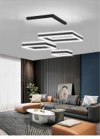 China Living Room Simple Square Lamp Chandelier Square Nordic Chandelier Minimalist Dining Room for sale