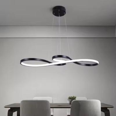 China Apartment Kitchen Island Mininalist 50W Twist Pendant Light Chandelier Black Luminaire Lustr Torsion Pendant Light for sale