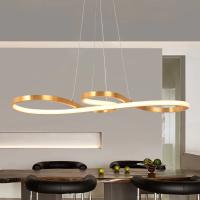 China Spiral Gold And White Acrylic Diffuser Pendant Light For Living Room And Open Kitchen Or Sleeping Room Lighting Decoration for sale