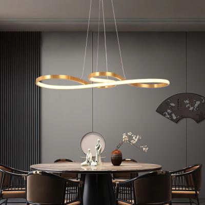 China Spiral Gold And White Acrylic Diffuser Pendant Light For Living Room And Open Kitchen Or Sleeping Room Lighting Decoration for sale