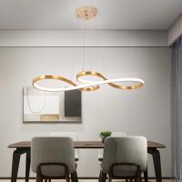 China Spiral Gold And White Acrylic Diffuser Pendant Light For Living Room And Open Kitchen Or Sleeping Room Lighting Decoration for sale