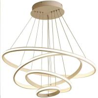 China Modern LED Pendant Lamp Dining Room Round Pendant Light 4 Rings Adjustable Anodizing Chandelier Hanging Lamp for sale
