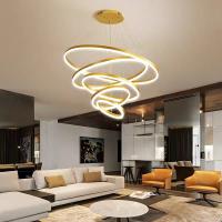 China Modern LED Pendant Lamp Dining Room Round Pendant Light 4 Rings Adjustable Anodizing Chandelier Hanging Lamp for sale