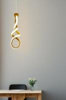 China Modern LED twisted aluminum chandelier dimmable kitchen dining room single hanging lamp aluminum and silicone gold LED chandelier for sale