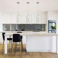 China Modern LED twisted aluminum chandelier dimmable kitchen dining room single hanging lamp aluminum and silicone gold LED chandelier for sale