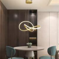 China Dining room chandelier Nordic creative personality ring table led light modern simple art dining room front desk bar lamp for sale