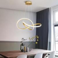 China Dining room chandelier Nordic creative personality ring table led light modern simple art dining room front desk bar lamp for sale
