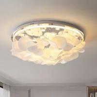 China Nordic Simple Light French Living Room Bedroom Ceiling Light Modern Cream Creative Personality Lotus Leaf Designer Room Light for sale