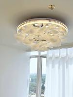 China Nordic Simple Light French Living Room Bedroom Ceiling Light Modern Cream Creative Personality Lotus Leaf Designer Room Light for sale