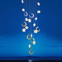 China Antique Glass Star Moon Starry Sky Pendant Lamp Bedroom Bedside Lamp Staircase Restaurant Bar Counter Villa Hotel Duplex Floor for sale