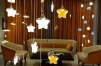 China Antique Glass Star Moon Starry Sky Pendant Lamp Bedroom Bedside Lamp Staircase Restaurant Bar Counter Villa Hotel Duplex Floor for sale