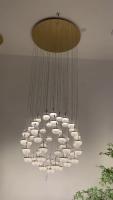 China Round ball lighting modern staircase chrome acrylic crystal sand pendant lamp for sale