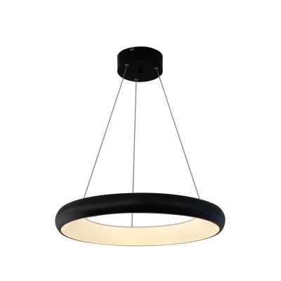 China Modern Round Acrylic White Black Led Lighting for Hotel Engineering Bright Hanging Ceiling Lights for sale