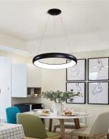 China Modern Round Acrylic White Black Led Lighting for Hotel Engineering Bright Hanging Ceiling Lights for sale