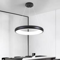 China Modern Round Acrylic White Black Led Lighting for Hotel Engineering Bright Hanging Ceiling Lights for sale