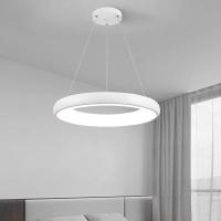 China Modern Round Acrylic White Black Led Lighting for Hotel Engineering Bright Hanging Ceiling Lights for sale