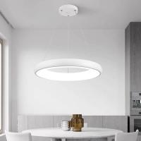 China Modern Round Acrylic White Black Led Lighting for Hotel Engineering Bright Hanging Ceiling Lights for sale