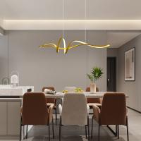 China Dining Room Chandelier Fluffy Catkins Linear Italian Pendant Light Decor Luxury Dining Room Dimmable Long Strip Lamp for sale