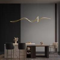 China Dining Room Chandelier Fluffy Catkins Linear Italian Pendant Light Decor Luxury Dining Room Dimmable Long Strip Lamp for sale