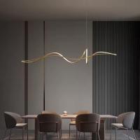 China Dining Room Chandelier Fluffy Catkins Linear Italian Pendant Light Decor Luxury Dining Room Dimmable Long Strip Lamp for sale