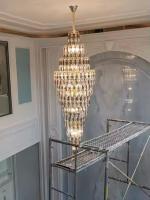 China Custom Ceiling Lighting Pendant Lamp for Hotel Villa Staircase Home Decor Nordic Modern K9 Crystal Chandelier for sale