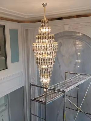 China Custom Ceiling Lighting Pendant Lamp for Hotel Villa Staircase Home Decor Nordic Modern K9 Crystal Chandelier for sale