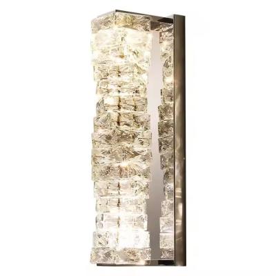 China Nordic Modern Light Luxury Crystal Wall Lamp Decorations for Home Light Fixture Gold Showroom Hotel Villa Indoor LED Wall Light for sale