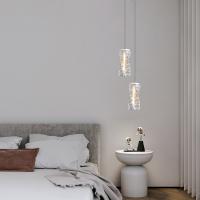 China New crystal chandelier bedside lamp light luxury warm bedroom room modern small long hanging line restaurant bar lamp for sale