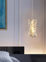 China New crystal chandelier bedside lamp light luxury warm bedroom room modern small long hanging line restaurant bar lamp for sale