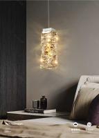 China New crystal chandelier bedside lamp light luxury warm bedroom room modern small long hanging line restaurant bar lamp for sale