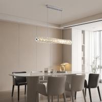 China Modern Linear Crystal Chandelier Bar Rectangular Chandelier Customization Dining Pendant Lights for sale