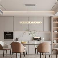 China Modern Linear Crystal Chandelier Bar Rectangular Chandelier Customization Dining Pendant Lights for sale