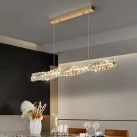 China Golden Kitchen Island Pendant Light Nordic LED Rectangle Stainless Steel Hanging Light for Office Restaurant Study Room for sale