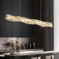 China Golden Kitchen Island Pendant Light Nordic LED Rectangle Stainless Steel Hanging Light for Office Restaurant Study Room for sale