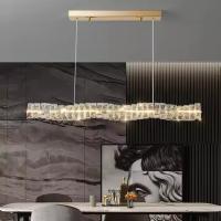 China Golden Kitchen Island Pendant Light Nordic LED Rectangle Stainless Steel Hanging Light for Office Restaurant Study Room for sale