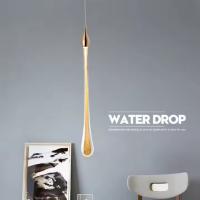 China Elegant LED Luxury Crystal Chandeliers Water Drop Lamps Bedroom Modern Simple Bar Decorative Chandelier Lighting Hanging Lamp for sale