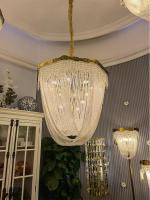China Modern Project Hotel Metal Tassels Chandelier Stair Ceiling Lights Decoration Home Staircase Chandeliers Pendant Lights for sale