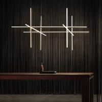 China Control Mode Switch Control 122w 3000k 12.4m Ceiling Led Chandelier And Suspension Lights For Restaurant Hotel Villa for sale