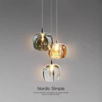China Chocolate All Copper Staircase Pendant Lamp End Villa Living Room Light with Luxury Crystal and Rotating Function for sale